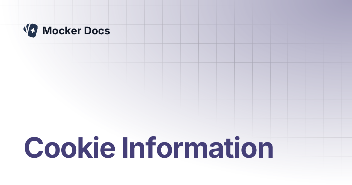 Cookie Information | Mocker Docs